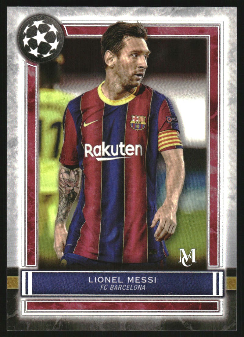 2020-21 Topps Museum Collection UEFA Champions League #50 Lionel Messi ...