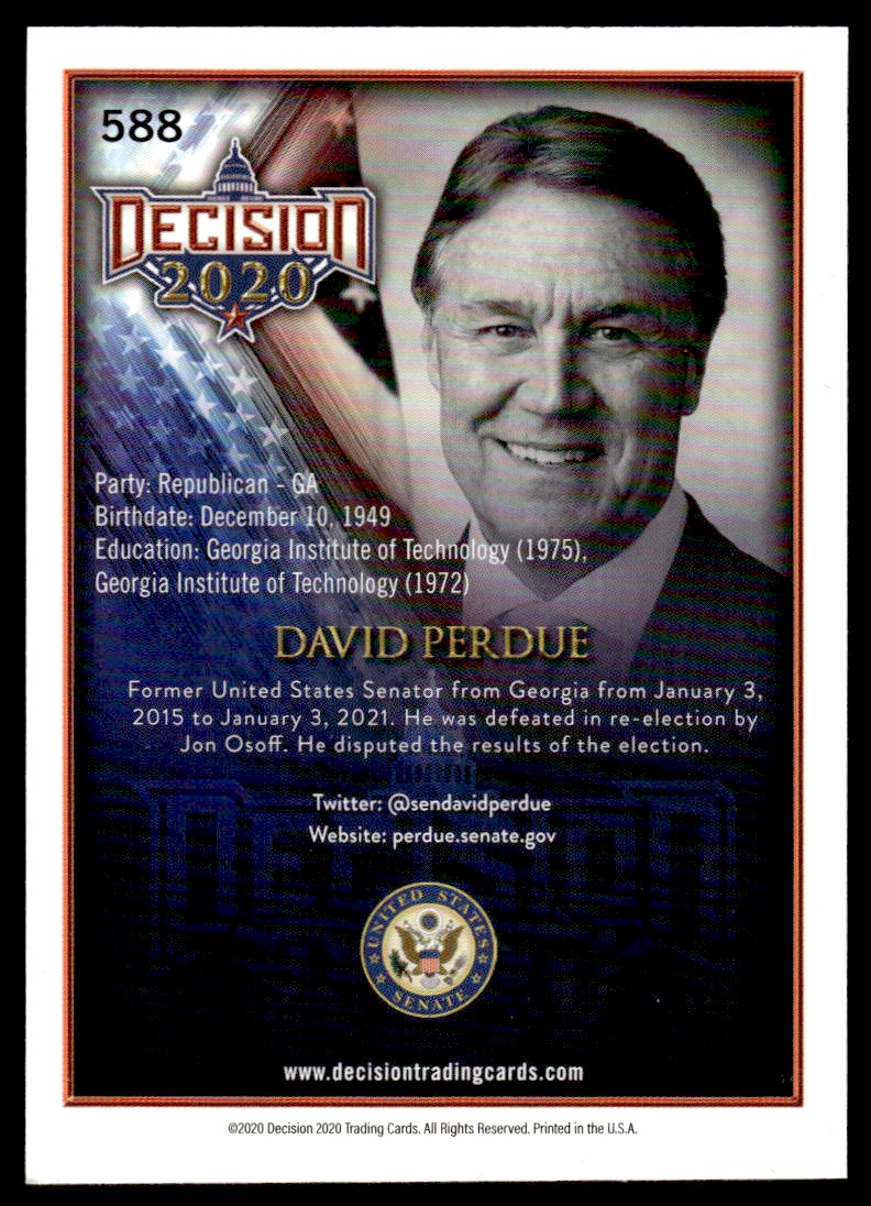 2020 Decision 2020 #588 David Perdue - NM-MT