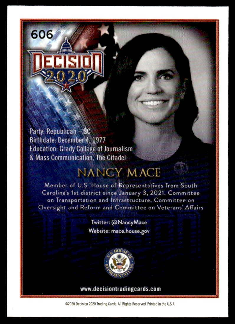2020 Decision 2020 #606 Nancy Mace - NM-MT - Burbank Sportscards ...