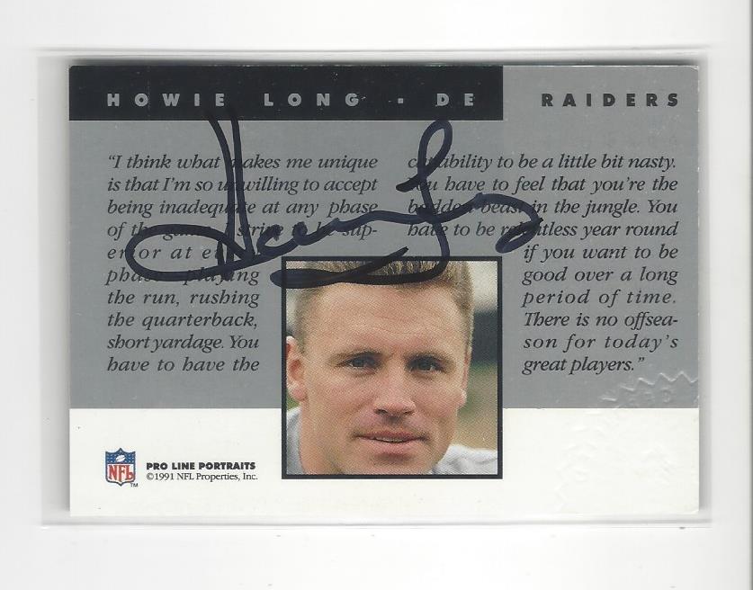 1991 Pro Line Portraits Autographs #146 Howie Long - NM-MT