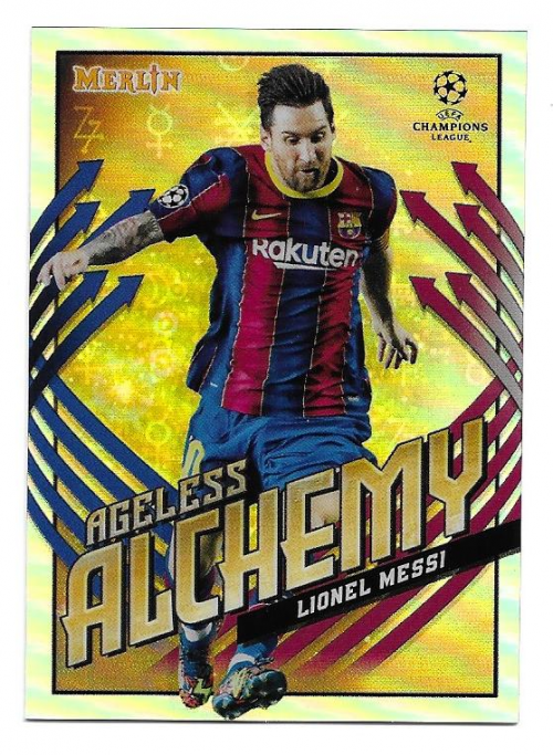 2020-21 Merlin UEFA Champions League Ageless Alchemy #AALM Lionel Messi ...