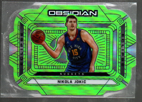 2020-21 Panini Obsidian Eclipse Electric Etch Green Flood #9 Nikola Jokic - NM-MT
