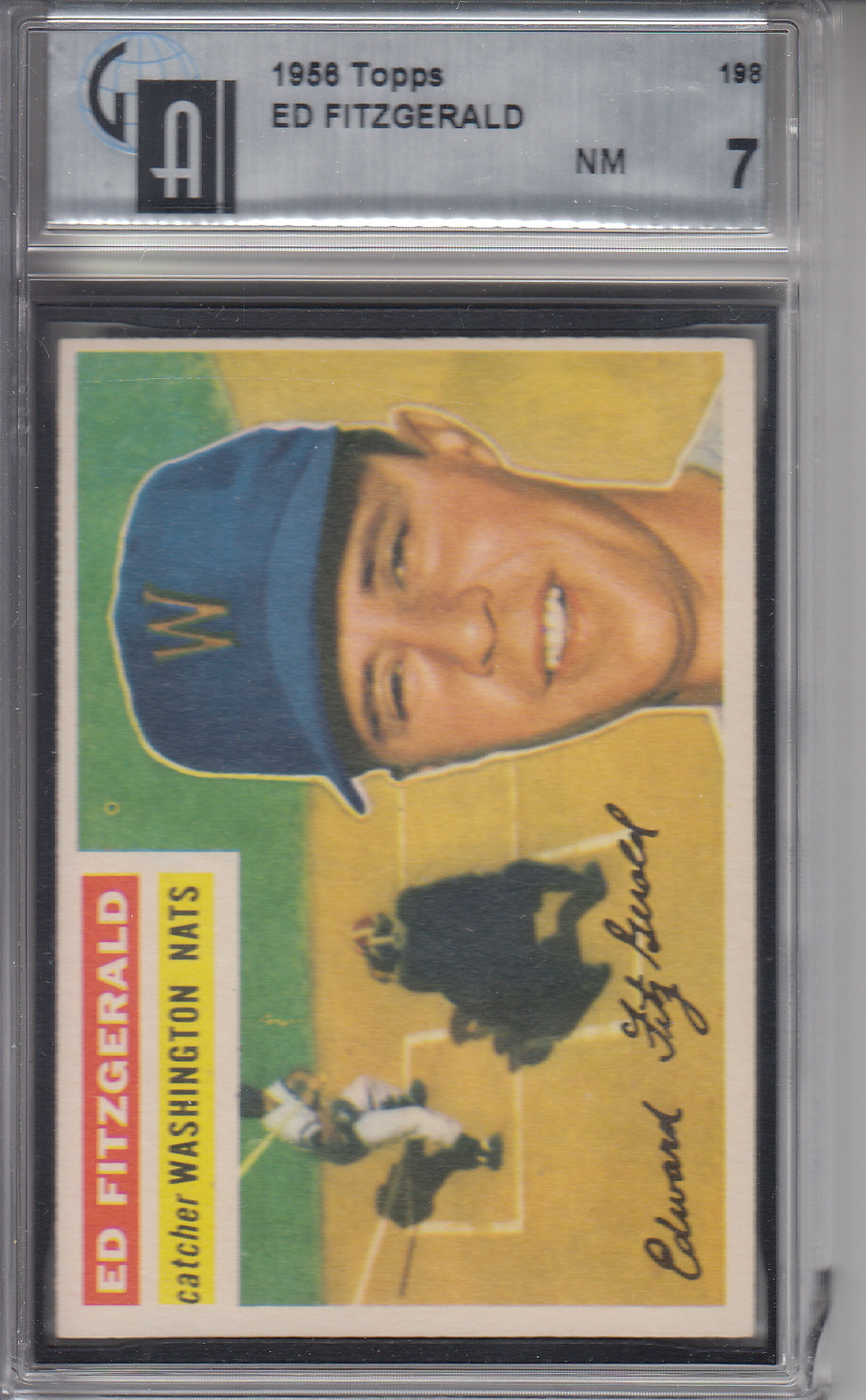 1956 Topps #198 Ed Fitzgerald NATIONALS GAI 7 NM Z10280 - NM-MT