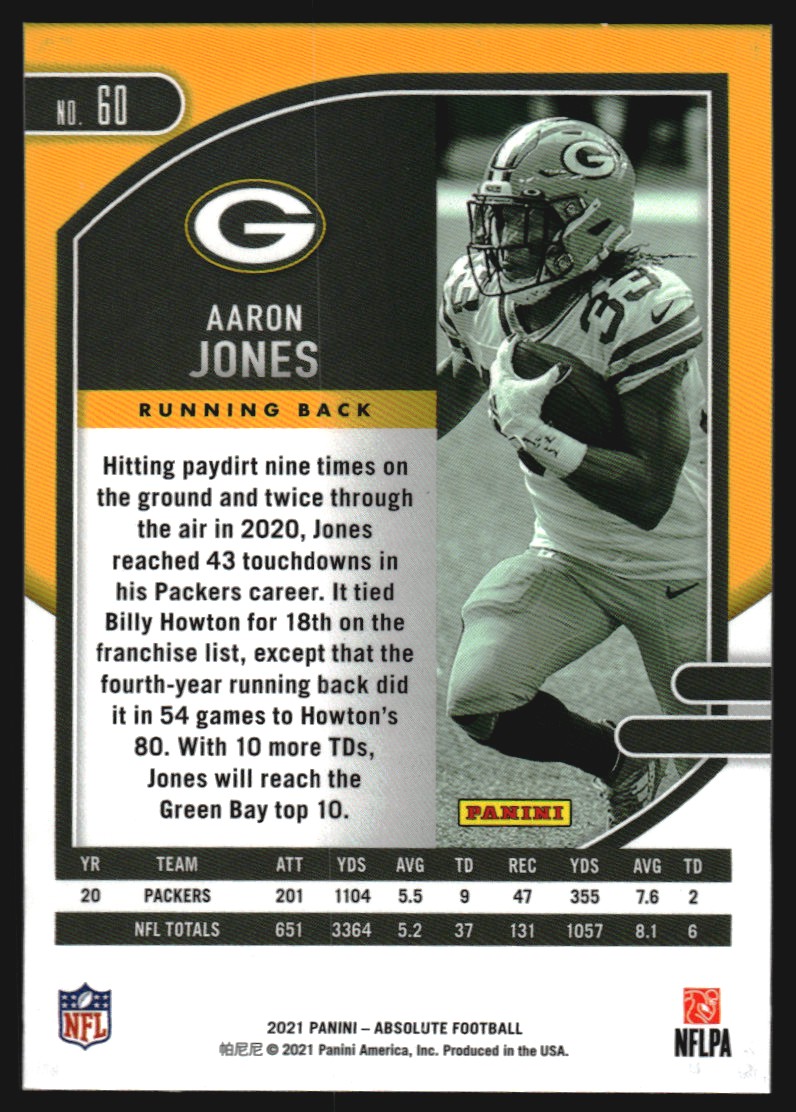 2021 Absolute #60 Aaron Jones - NM-MT