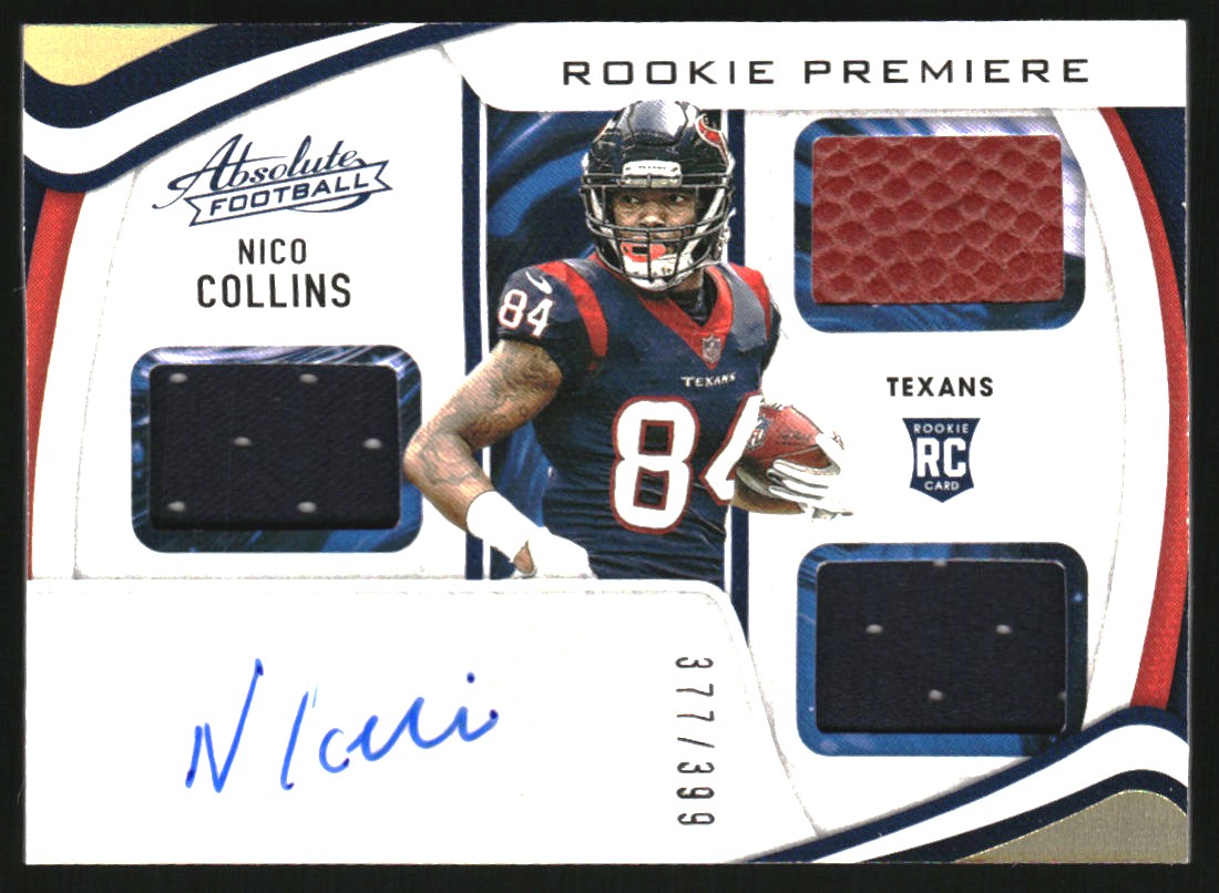 2021 Absolute #227 Nico Collins JSY AU/399 - NM-MT