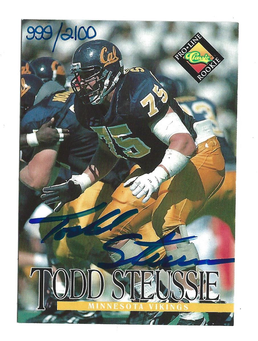 1994 Pro Line Live Autographs #117 Todd Steussie/2100 - NM-MT