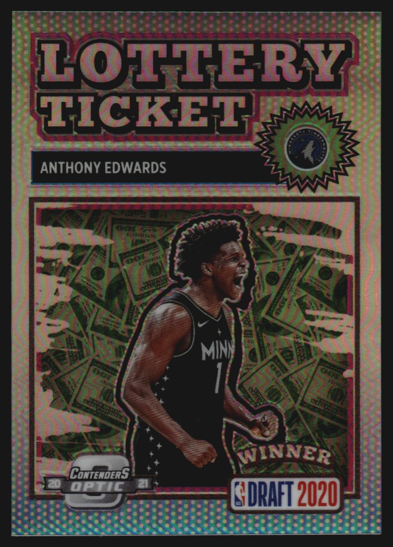 2020-21 Panini Contenders Optic Lottery Ticket #1 Anthony Edwards - NM ...