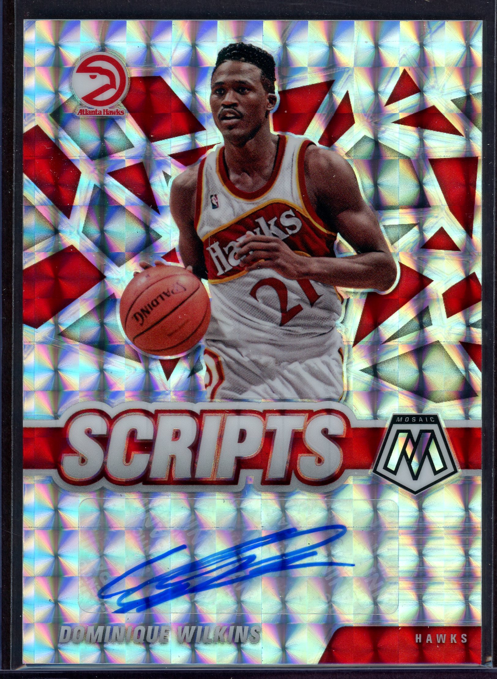 2020-21 Panini Mosaic Scripts #41 Dominique Wilkins - AUTHENTIC ...