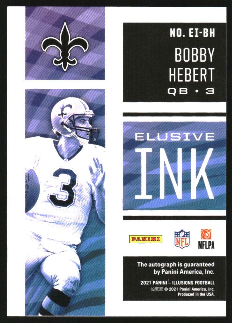 2021 Panini Illusions Elusive Ink Black #2 Bobby Hebert/50 - NM-MT ...