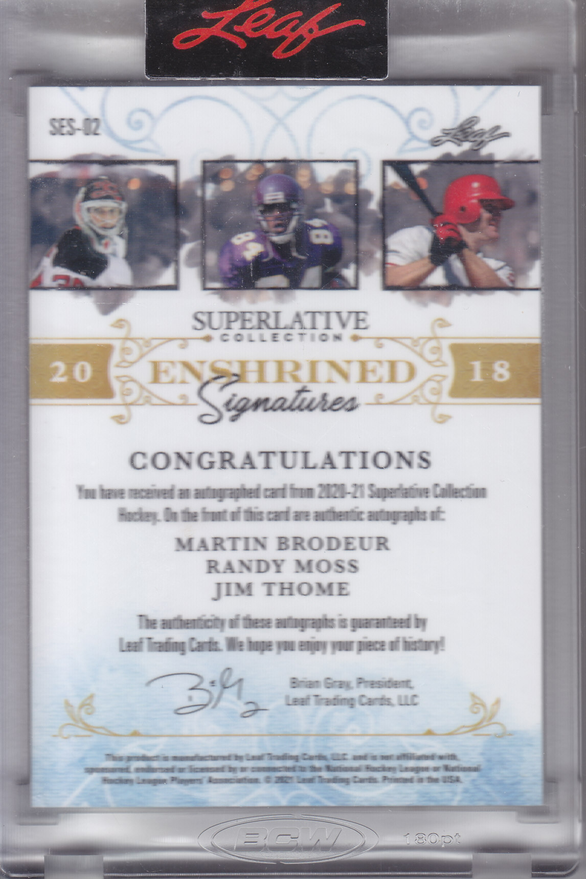 2020-21 Leaf Superlative Enshrined Signatures Purple #SES02 Martin ...