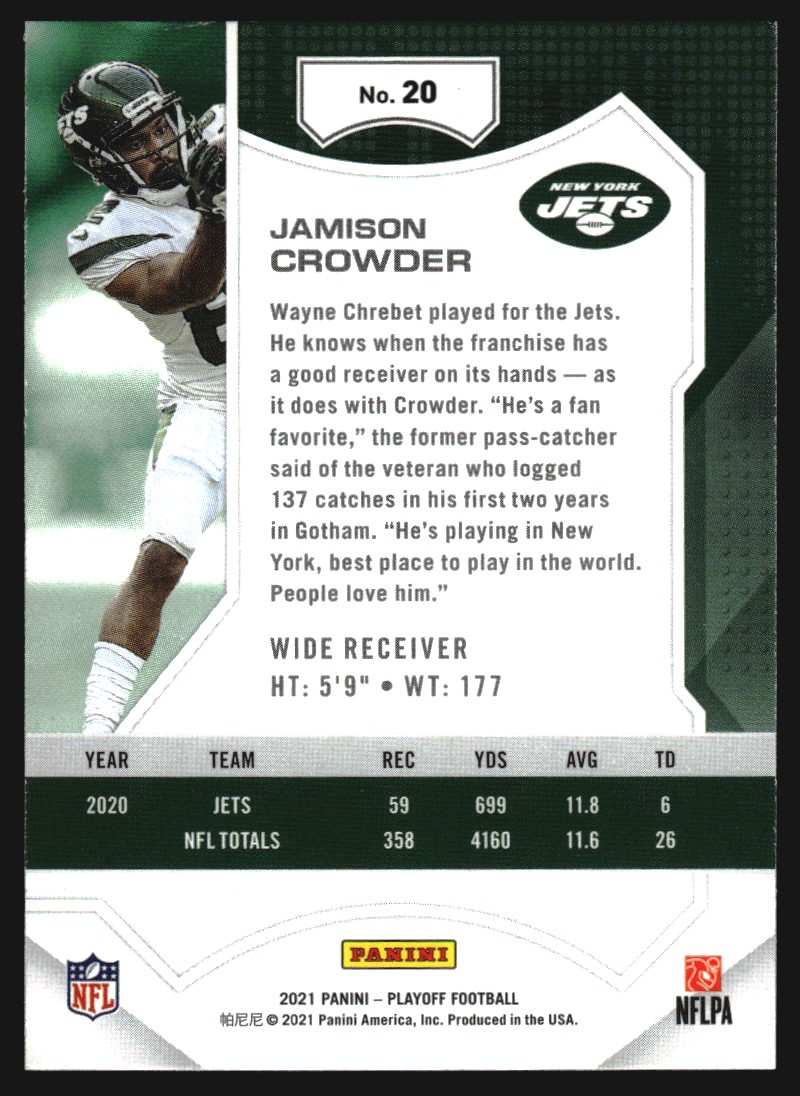 2021 Playoff Kickoff #20 Jamison Crowder - NM-MT