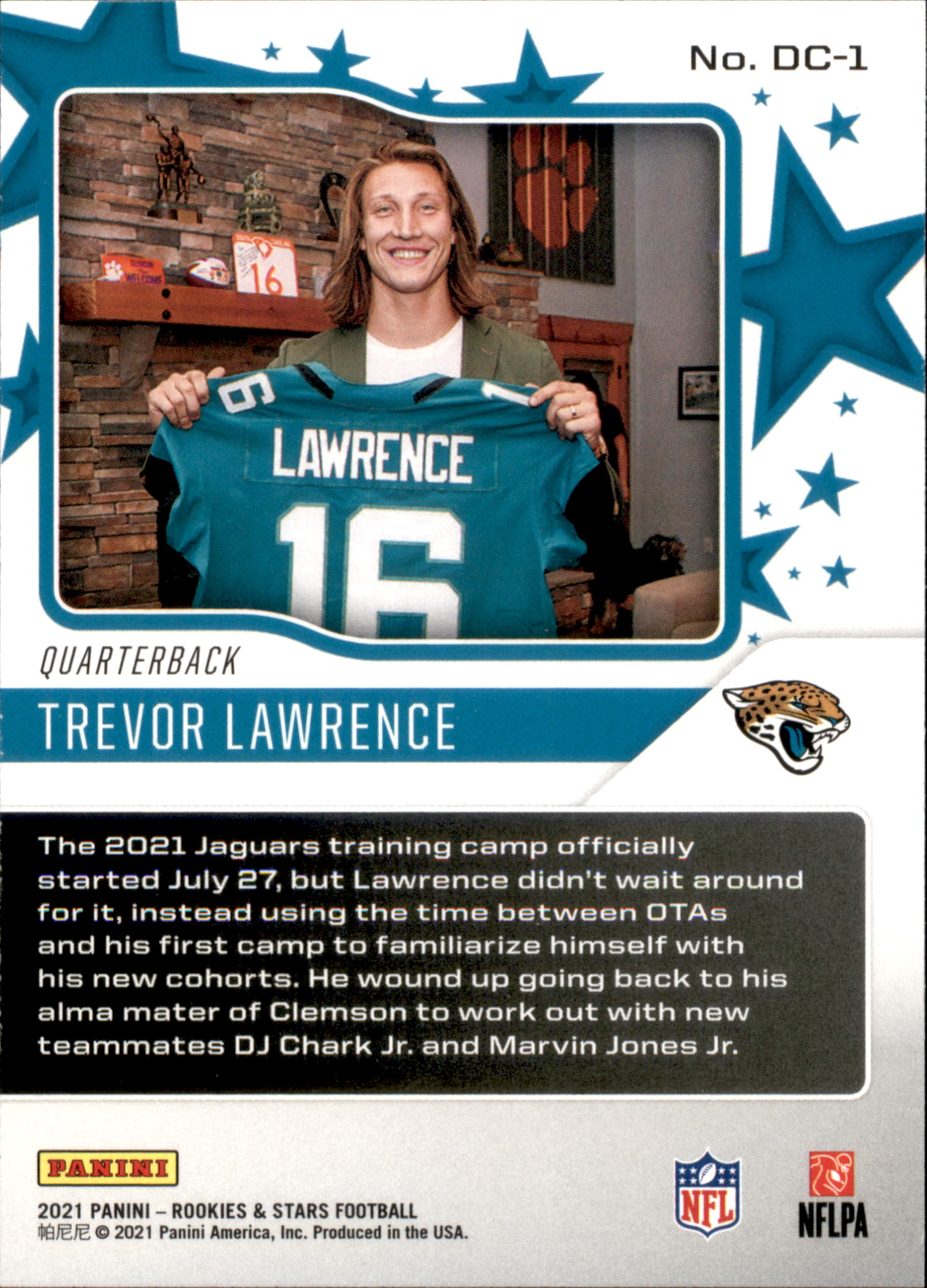 2021 Rookies and Stars Draft Class #1 Trevor Lawrence - NM-MT+