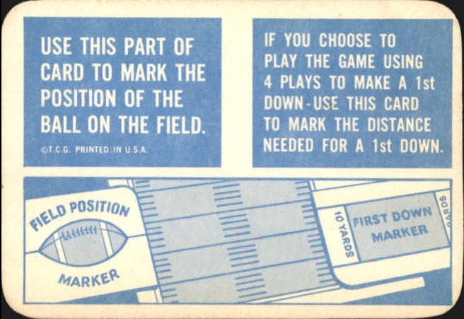 1971 Topps Game Insert #NNO Field Position Marker VG-EX G40003 - VG-EX