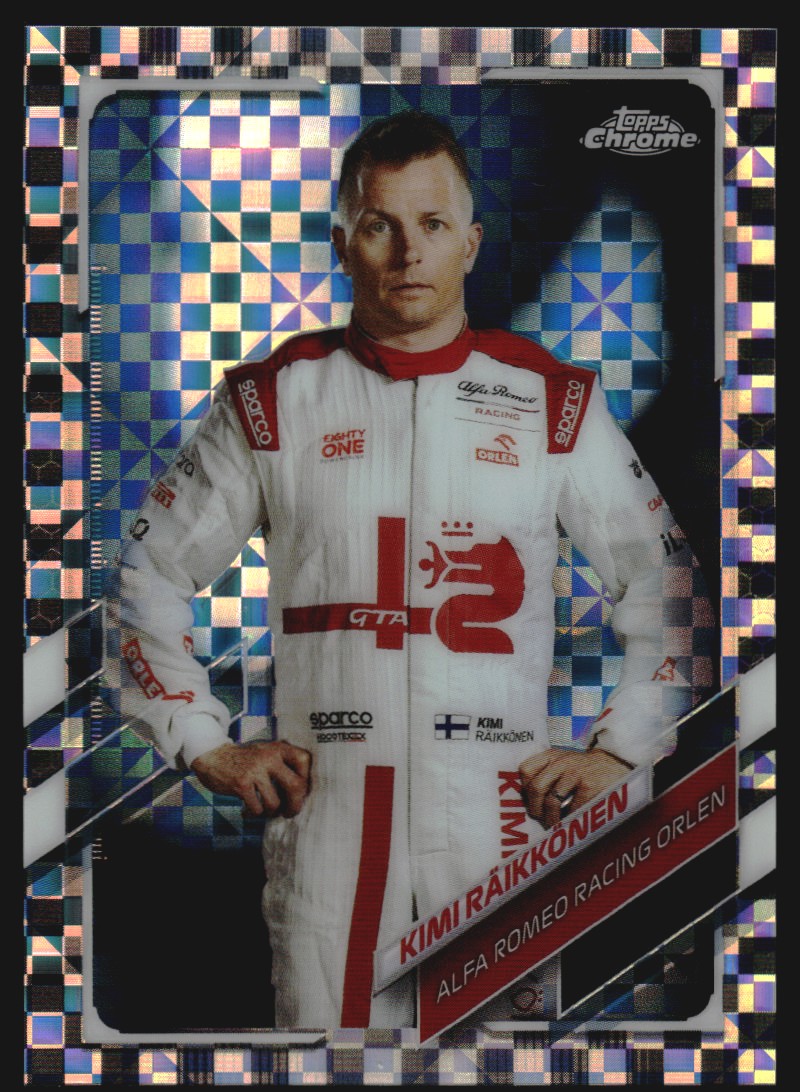 2021 Topps Chrome Formula 1 Checker Flag #15 Kimi Raikkonen - NM-MT