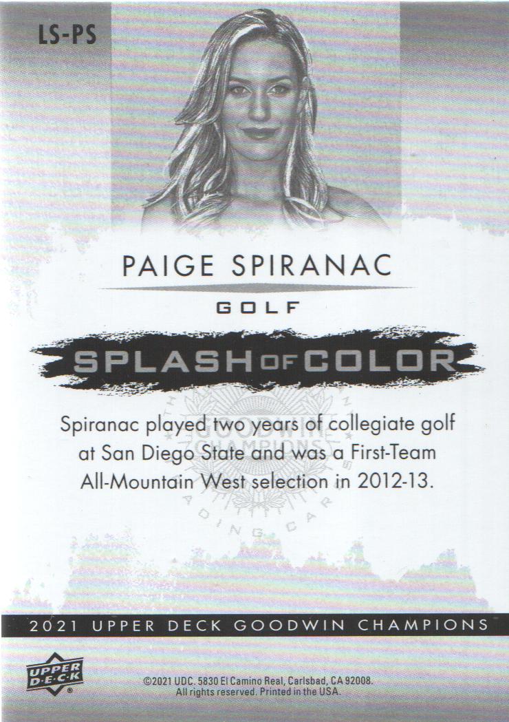 2021 Upper Deck Goodwin Champions Splash of Color 3D #LSPS Paige ...