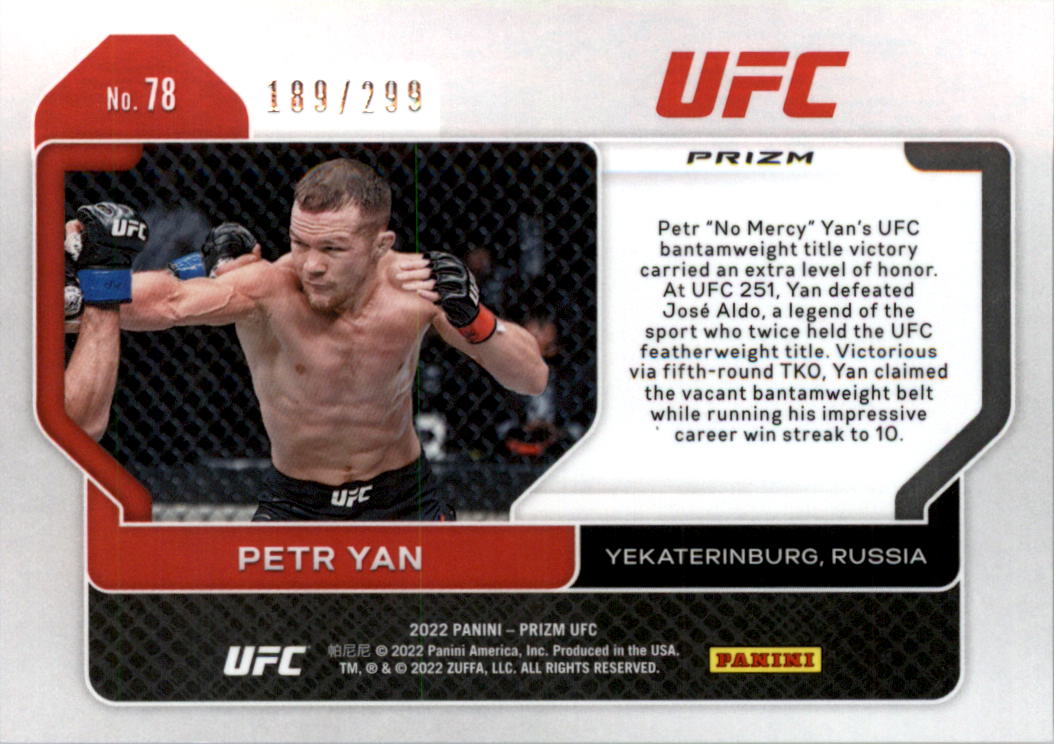 2022 Panini Prizm UFC Prizms Red #78 Petr Yan - /299 - NM-MT