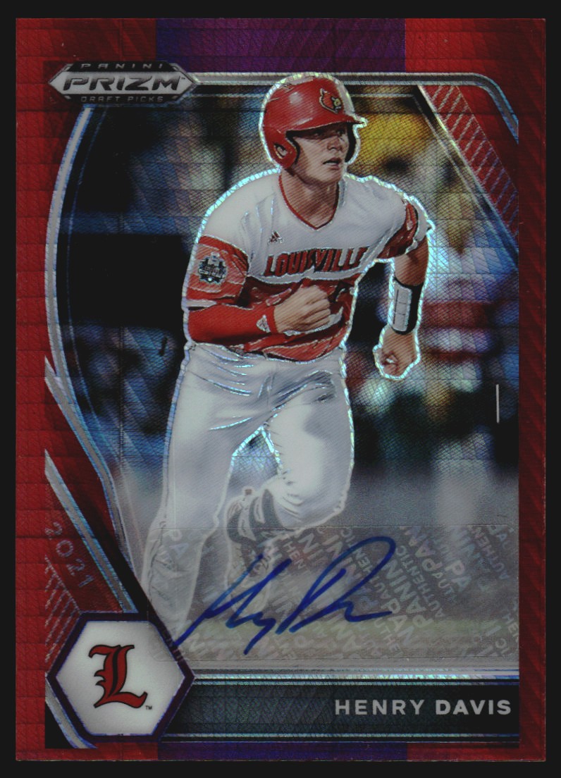 2021 Panini Prizm Draft Picks Base Autographs Prizms Red and Purple Hyper #1 Henry Davis - NM-MT