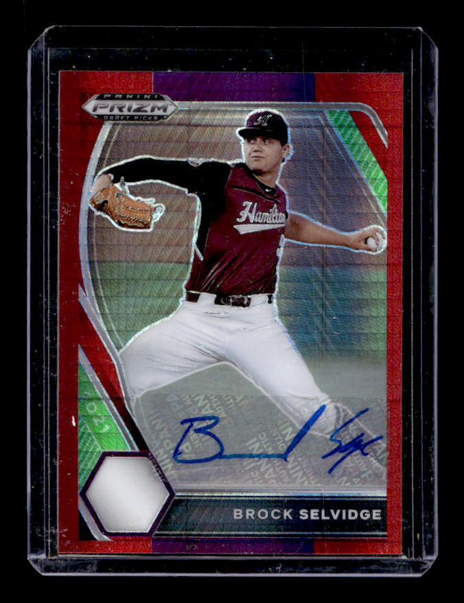 2021 Panini Prizm Draft Picks Base Autographs Prizms Red Velocity #92 Brock Selvidge - NM-MT