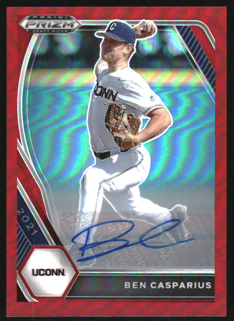 2021 Panini Prizm Draft Picks Base Autographs Prizms Red #162 Ben Casparius/50 - NM-MT