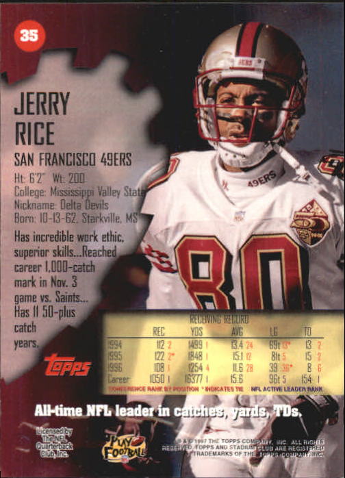 1997 Stadium Club #35 Jerry Rice - NM-MT