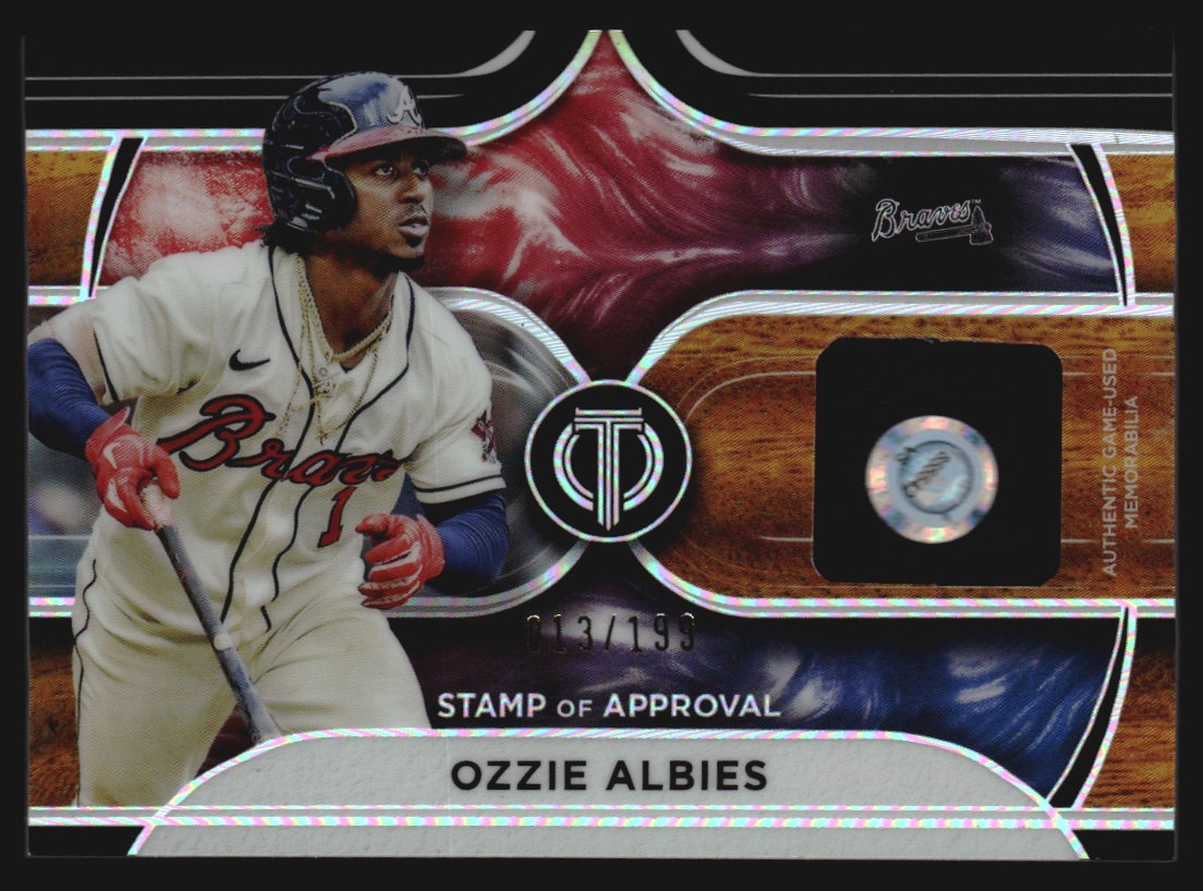 2022 Topps Tribute Stamp of Approval Relics #SOAOA Ozzie Albies - NM-MT - Burbank Sportscards ...
