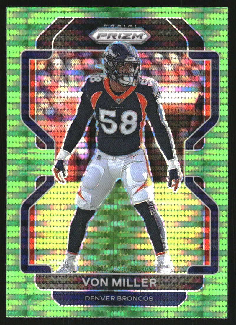 2021 Panini Prizm Prizms Neon Green Pulsar #204 Von Miller - NM-MT