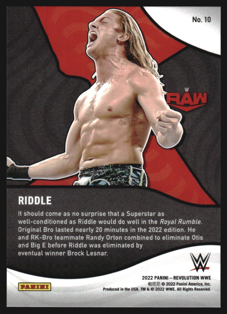 2022 Revolution WWE Shock Wave #10 Riddle - NM-MT