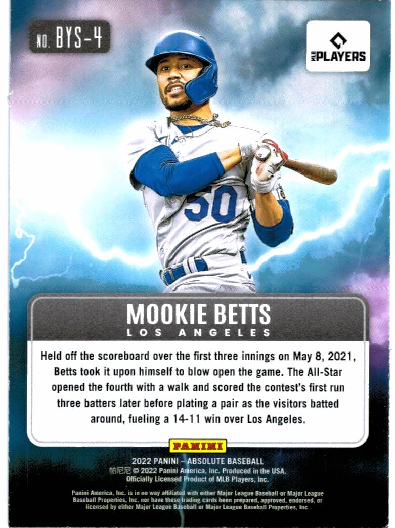 2022 Absolute By Storm Retail #4 Mookie Betts - NM-MT