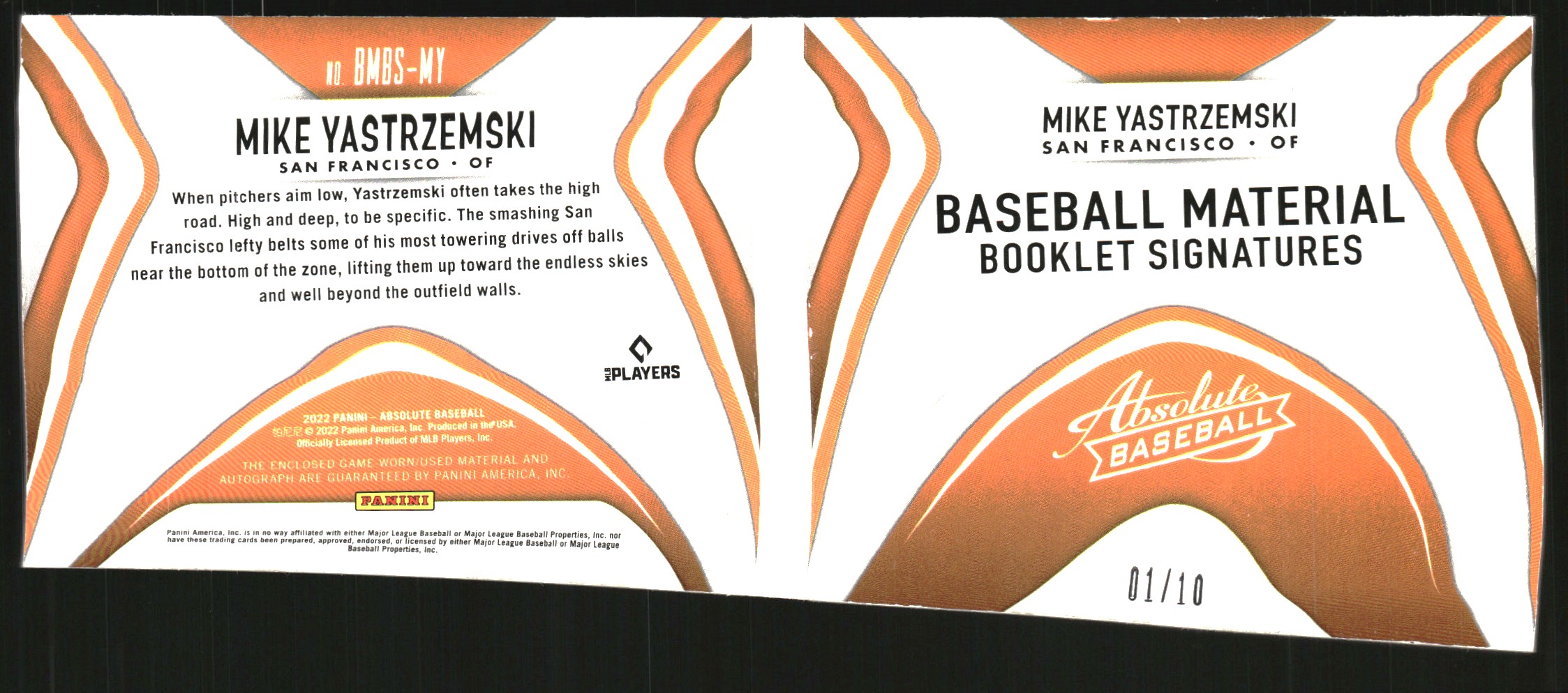 2022 Absolute Baseball Material Booklet Signatures Black Gold #5 Mike ...