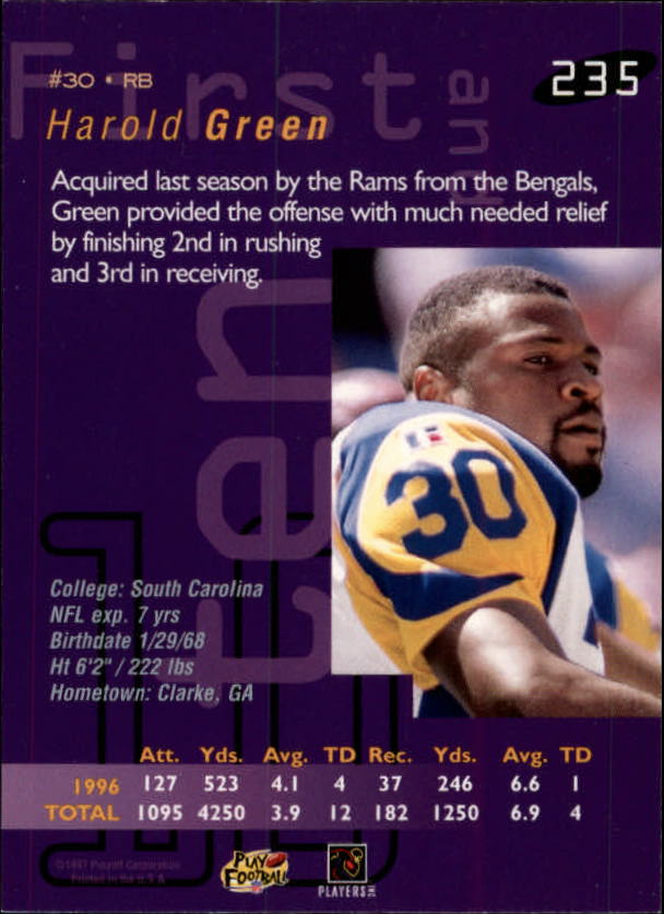 1997 Playoff First and Ten #235 Harold Green - NM-MT