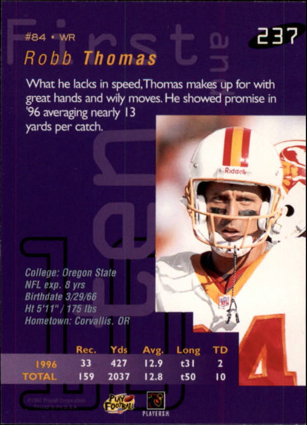 1997 Playoff First and Ten #237 Robb Thomas - NM-MT