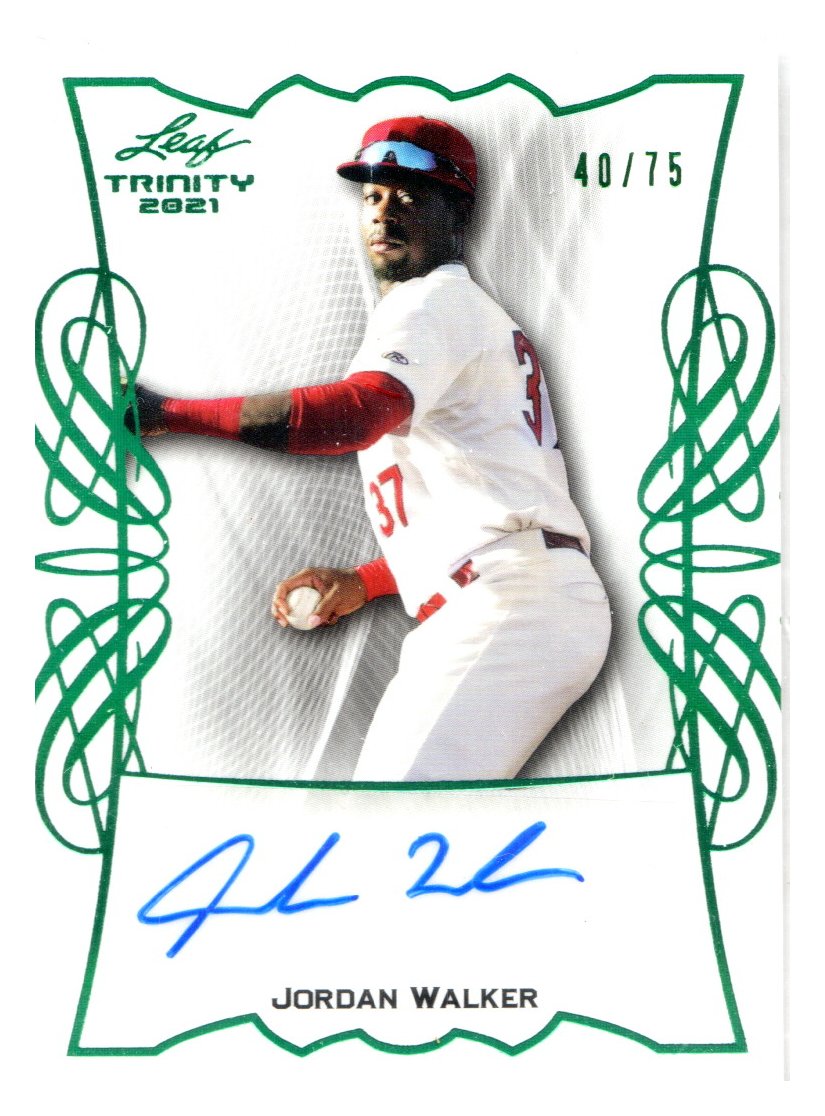2021 Leaf Trinity Autographs Green #BAJW1 Jordan Walker EXCH - NM-MT