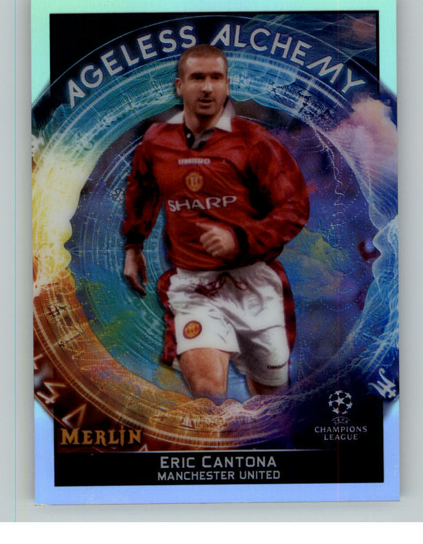 2021-22 Merlin UEFA Champions League Ageless Alchemy #AA12 Eric Cantona ...