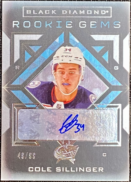 2021-22 Black Diamond Rookie Gems Pure Black Signatures #RGCS Cole Sillinger/99 - NM-MT - Card ...