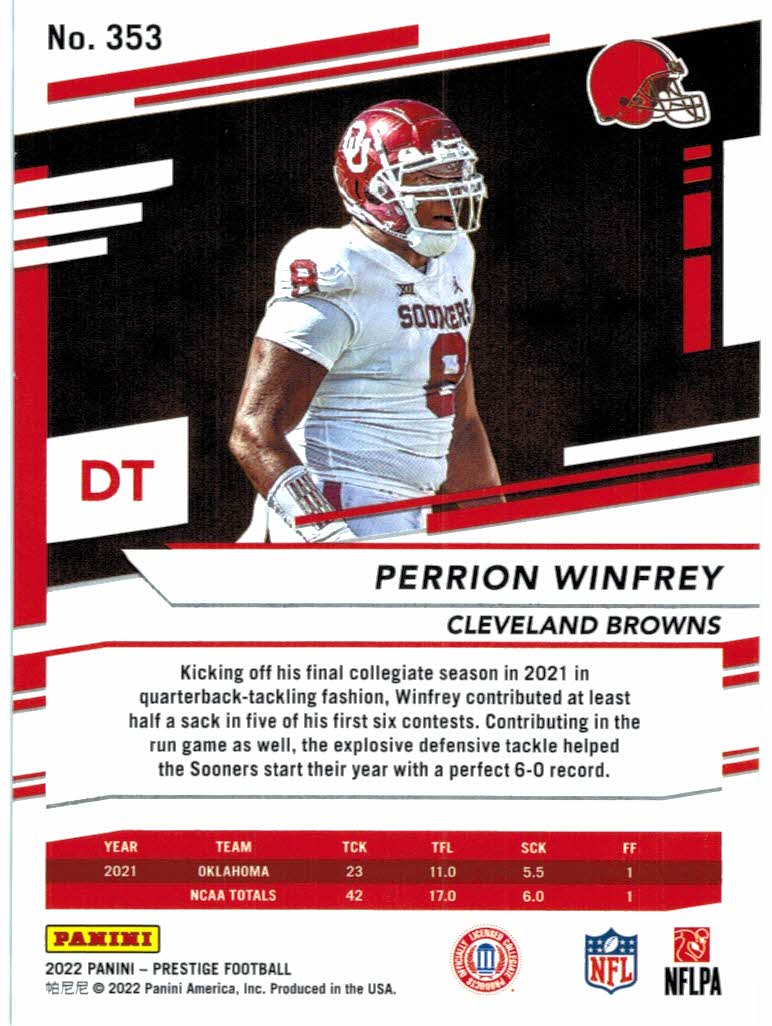 2022 Prestige Xtra Points Premium Red #353 Perrion Winfrey - NM-MT ...
