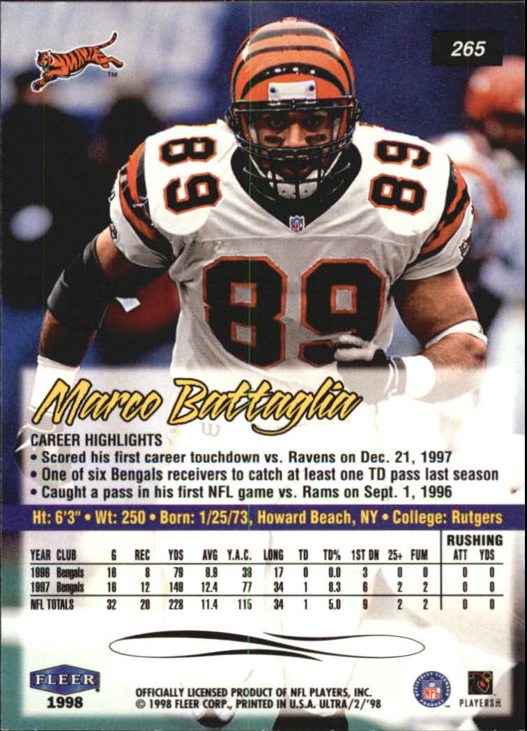 1998 Ultra #265 Marco Battaglia - NM-MT