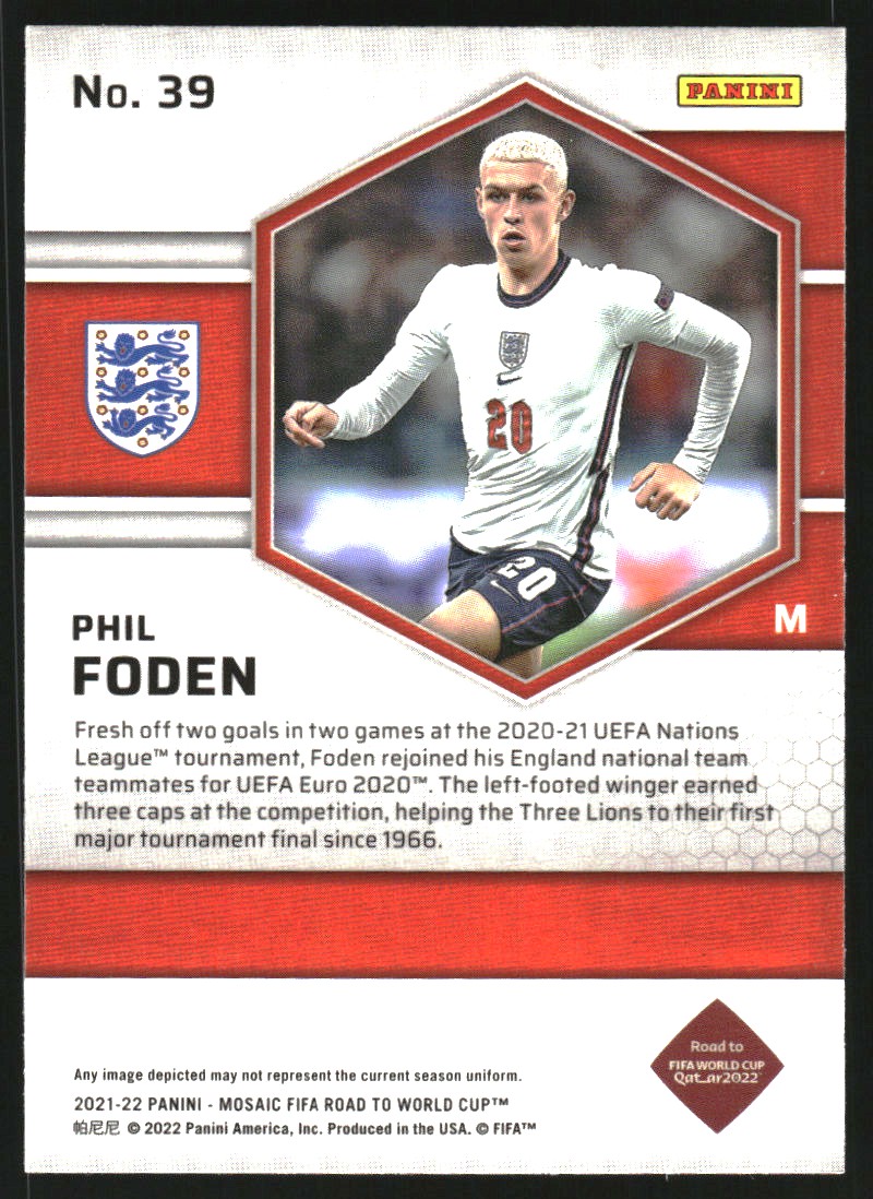 2021-22 Panini Mosaic Road to the FIFA World Cup Qatar #39 Phil Foden ...