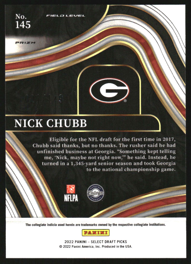 2022 Select Draft Picks Prizms Red #145 Nick Chubb - NM-MT