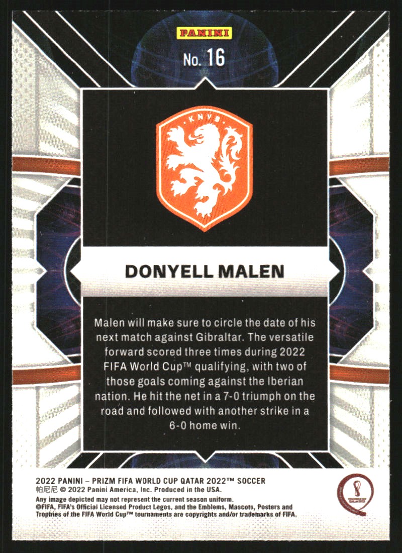 2022 Panini Prizm World Cup Phenomenon #16 Donyell Malen - NM-MT