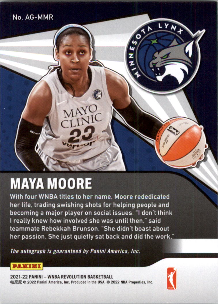 2022 Panini Revolution WNBA Autographs #2 Maya Moore - NM-MT - Triple ...