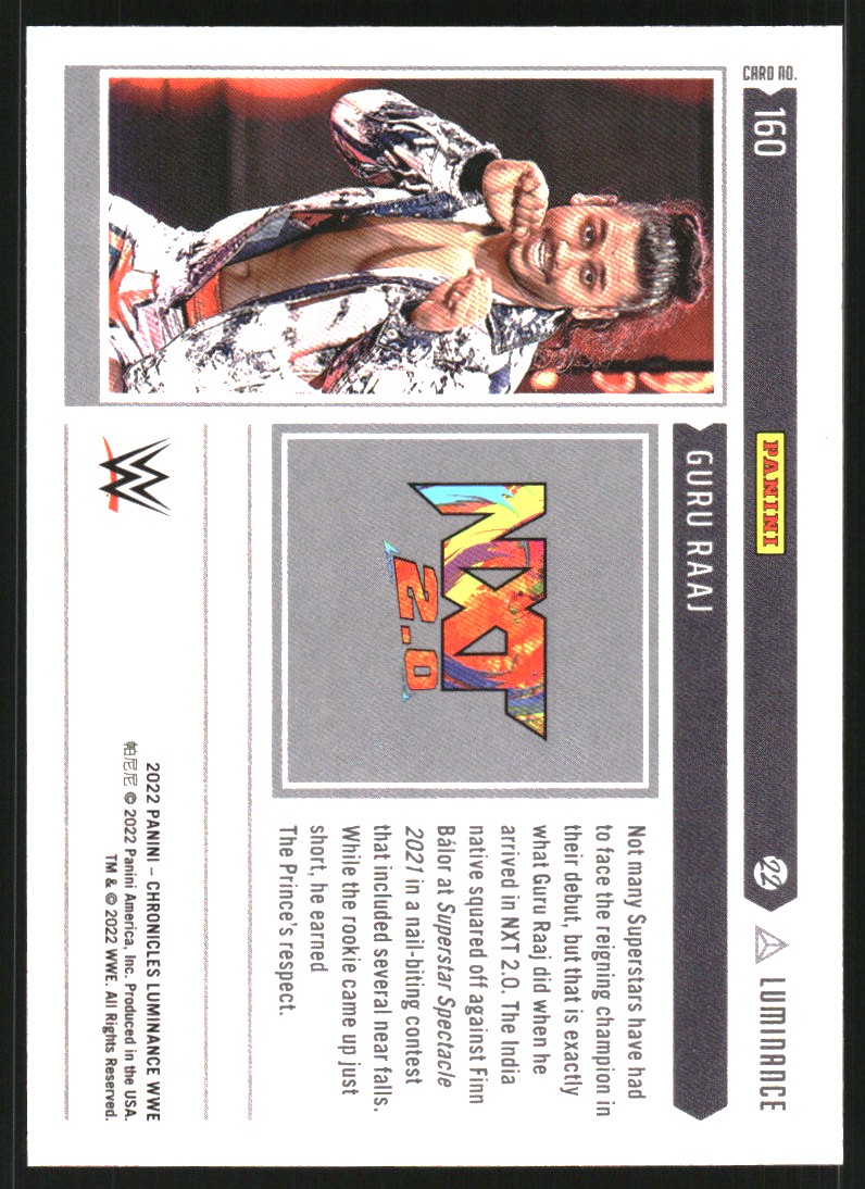 2022 Panini Chronicles WWE Red #160 Guru Raaj/Luminance - NM-MT