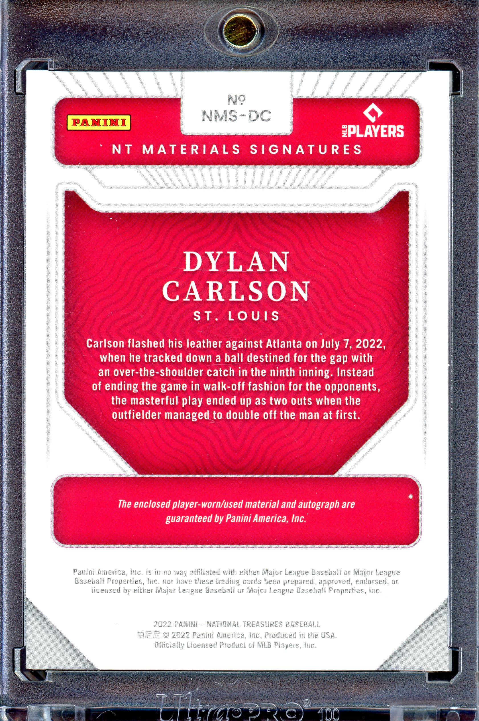 2022 Panini National Treasures NT Material Signatures Holo Silver #50 ...