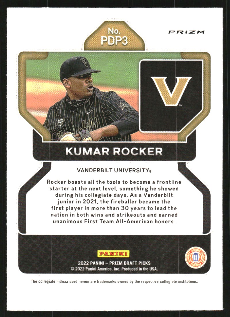 2022 Panini Prizm Draft Picks Prizms Silver #3 Kumar Rocker - NM-MT