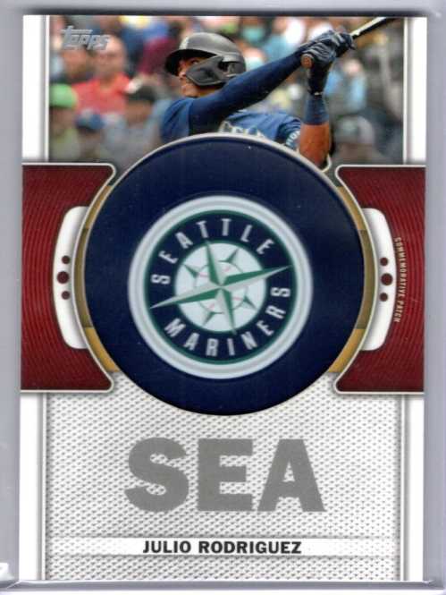 2023 Topps Team Logo Commemorative Patch #TLPJR Julio Rodriguez - - Manufactured Mariners Patch ...