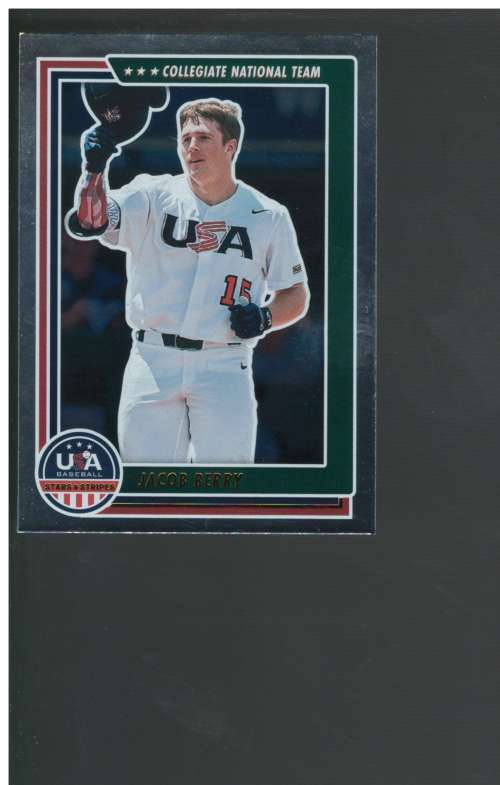 2022 USA Baseball Stars and Stripes Longevity Parallel #3 Jacob Berry ...