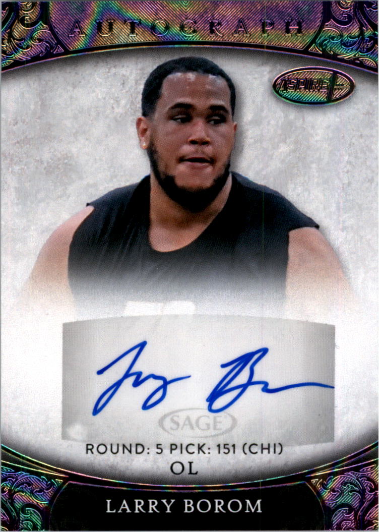 2021 SAGE Aspire Rainbow #ASP11 Larry Borom - Auto - NM-MT