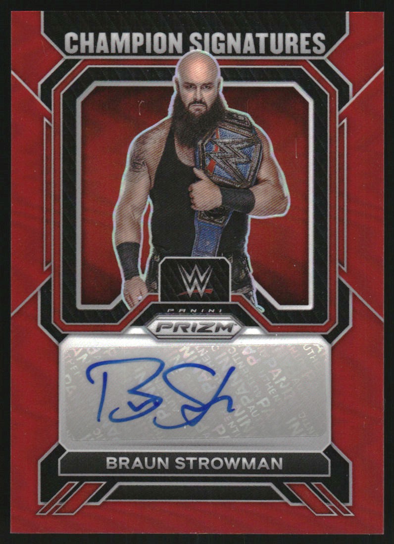 2023 Panini Prizm WWE Champion Signatures Prizms Red #CSBSM Braun ...