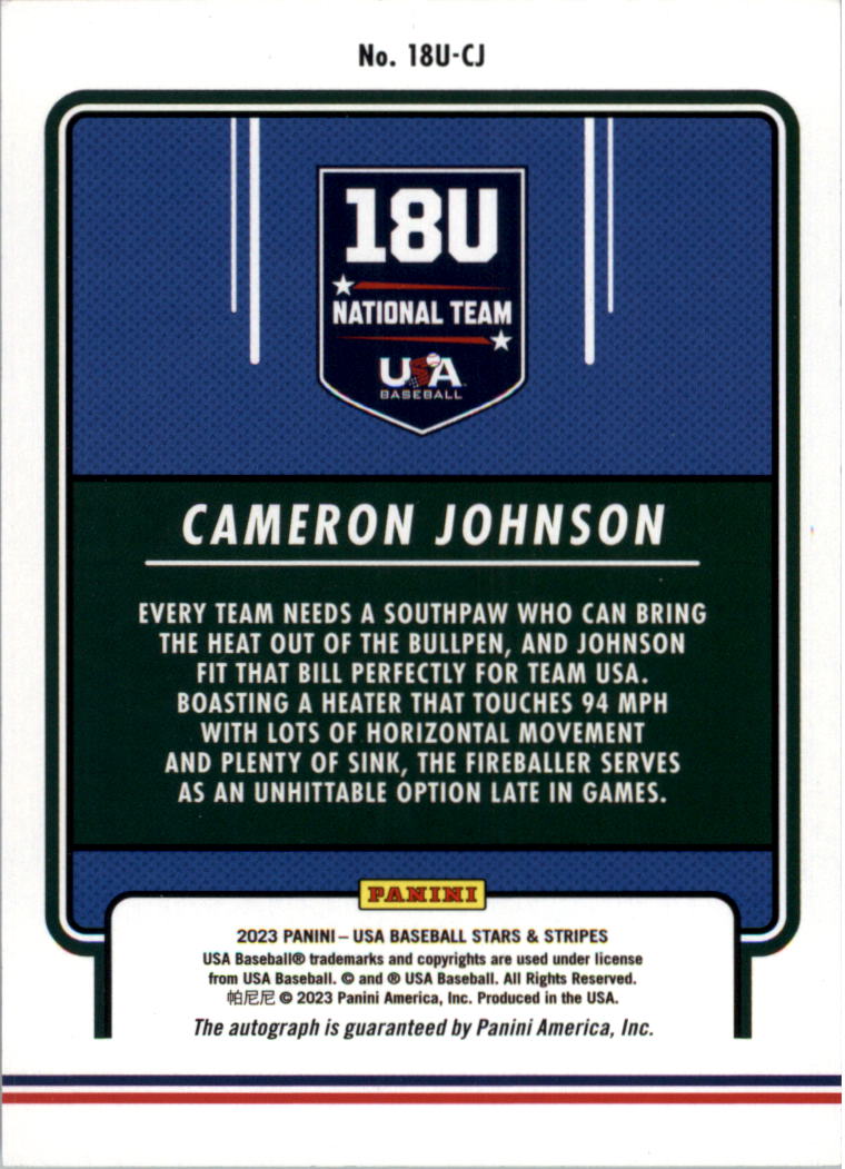 2023 USA Baseball Stars and Stripes 18U National Team Signatures #13 ...