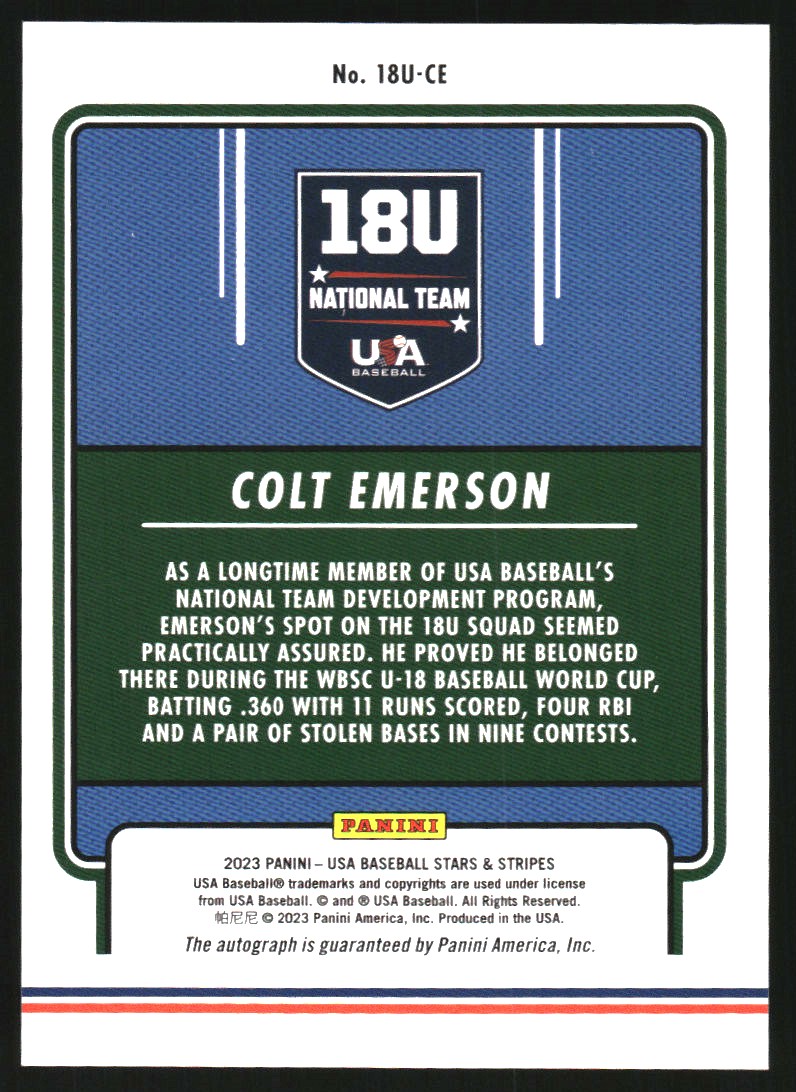 2023 USA Baseball Stars and Stripes 18U National Team Signatures Holo ...