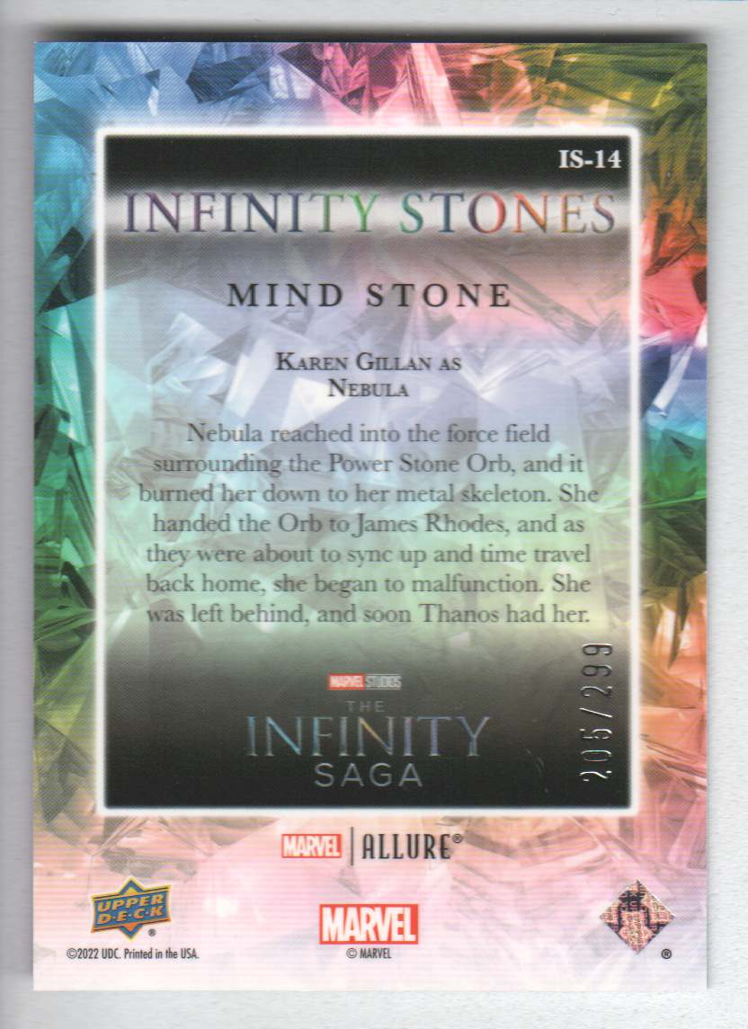 2022 Upper Deck Marvel Studios Allure Infinity Stones Mind Stone #14 ...